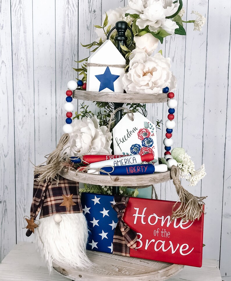 Patriotic Farmhouse Decor - Independence Day Wood Sign - Etsy