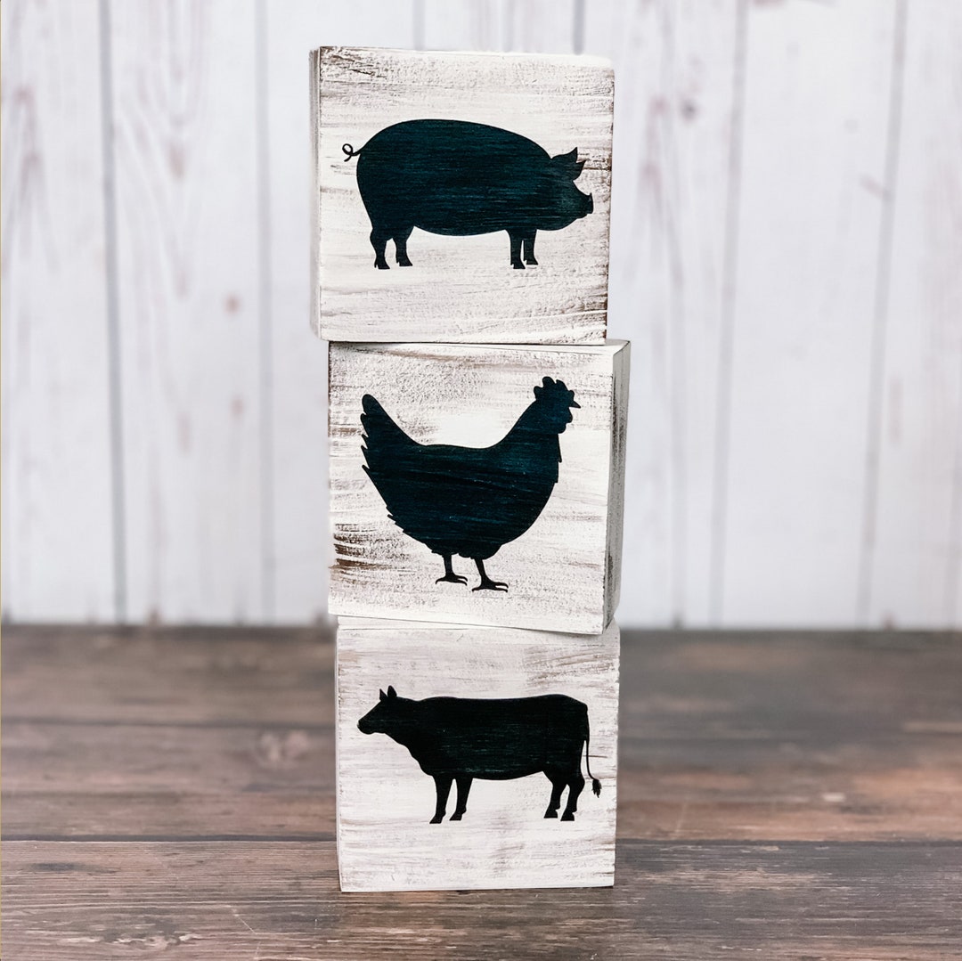 Farmhouse Decor Blocks - Etsy