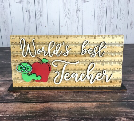 Teacher Gift Best Teacher Ever Sign Gift for Teacher | Etsy