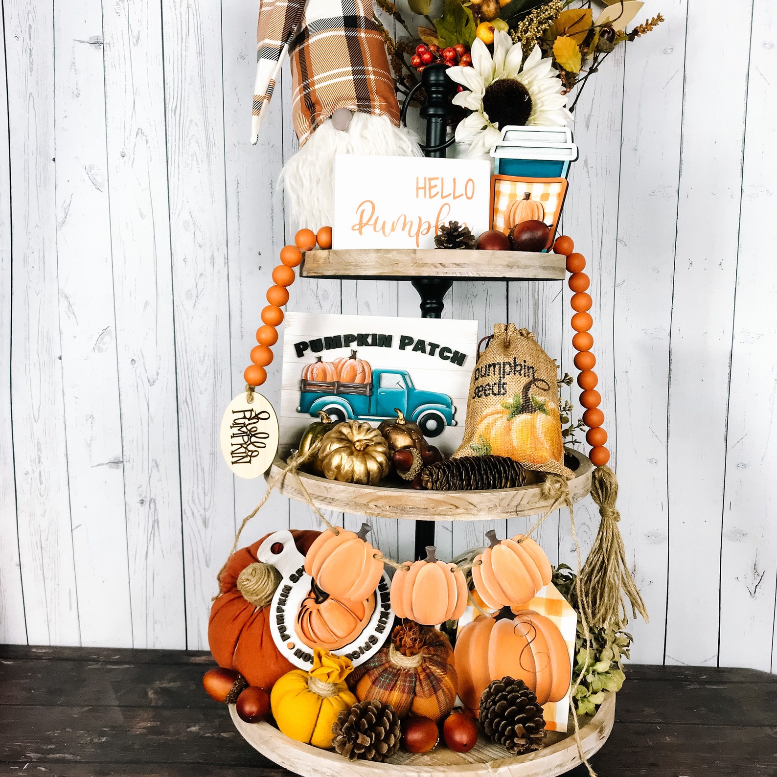 Pumpkin Patch Sign Fall Tiered Tray Decor Bundle Autumn | Etsy