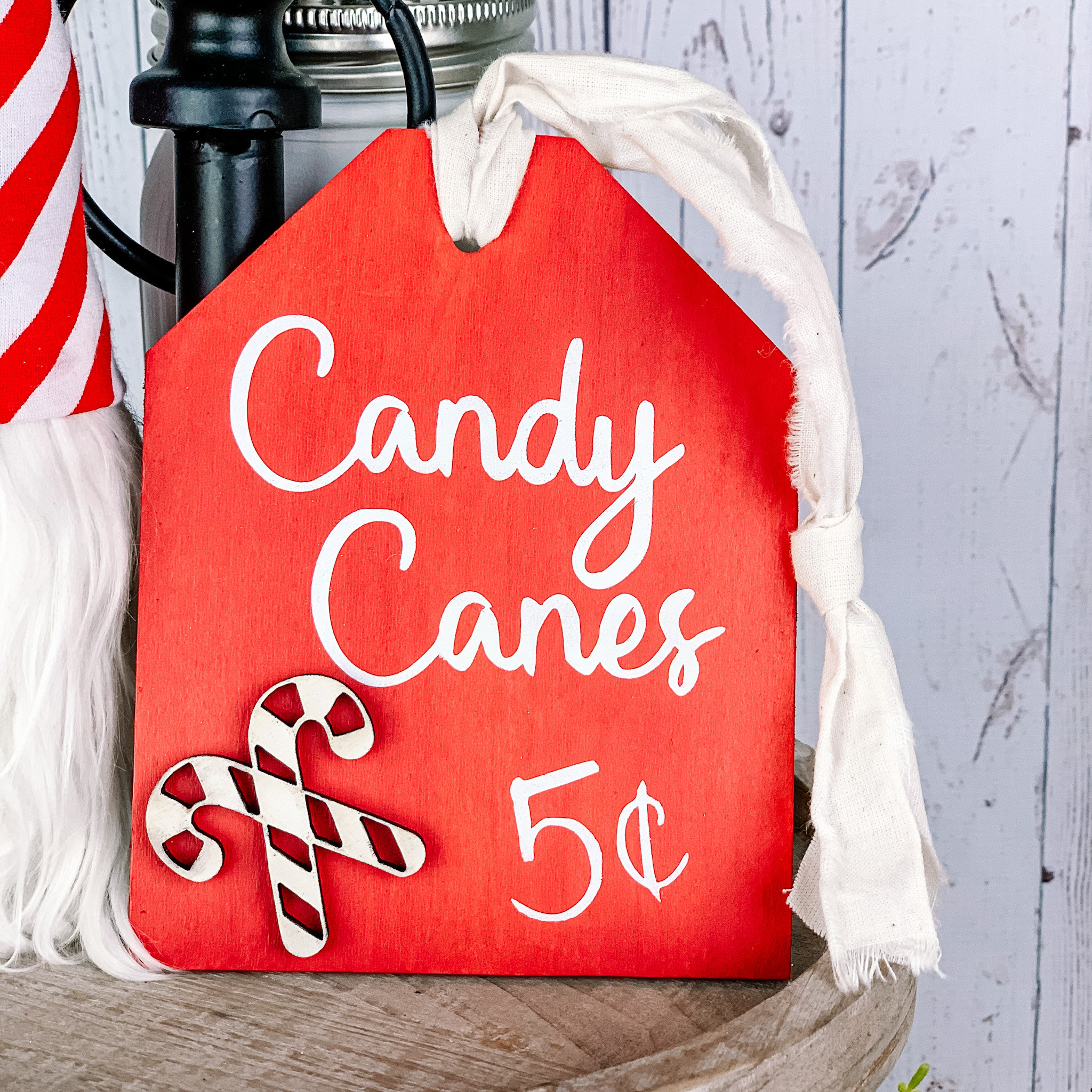 Candy cane signs Christmas Decor 3D signs Tiered Tray | Etsy