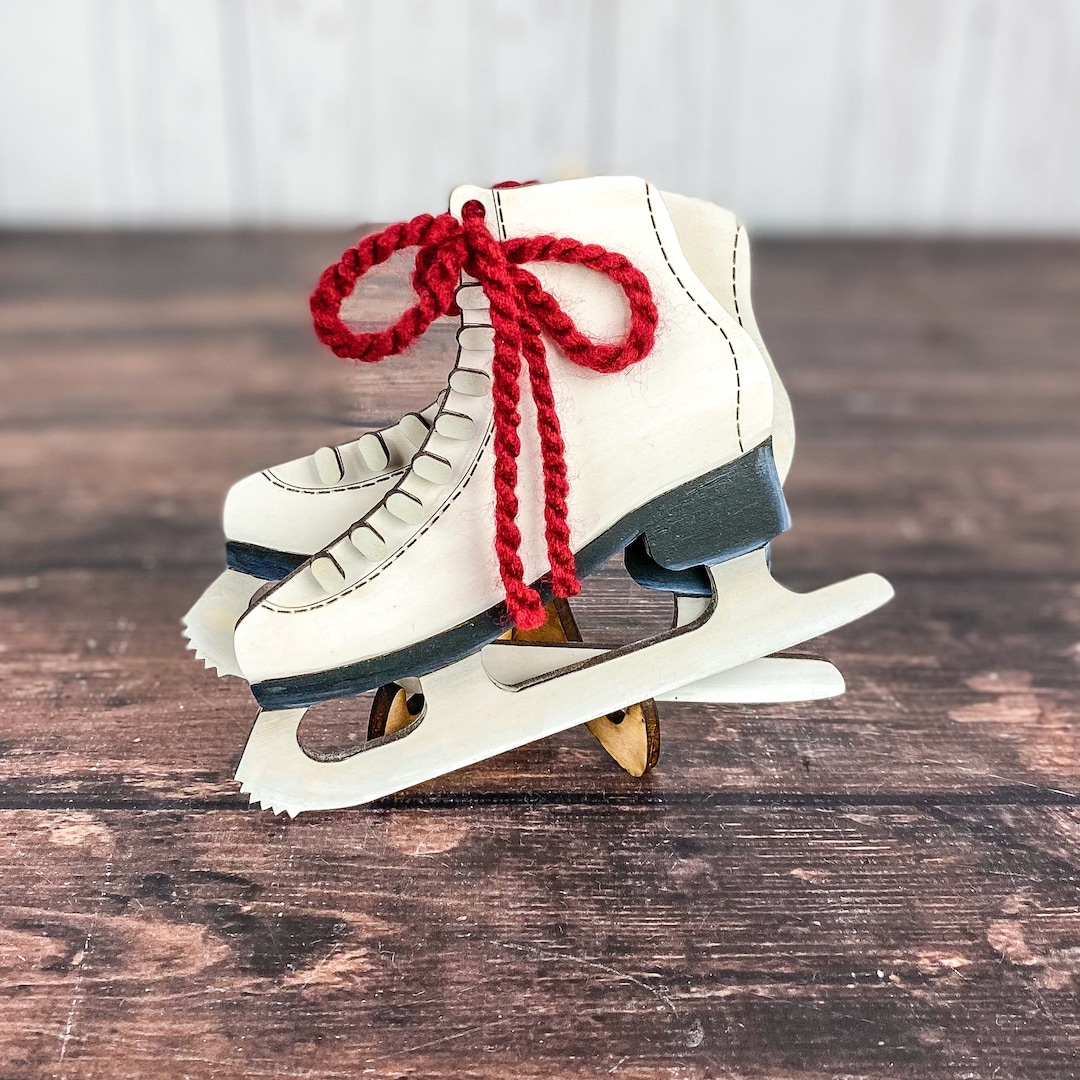 Handmade Wooden Ice Skates: Rustic Winter Tiered Tray Decor - Etsy