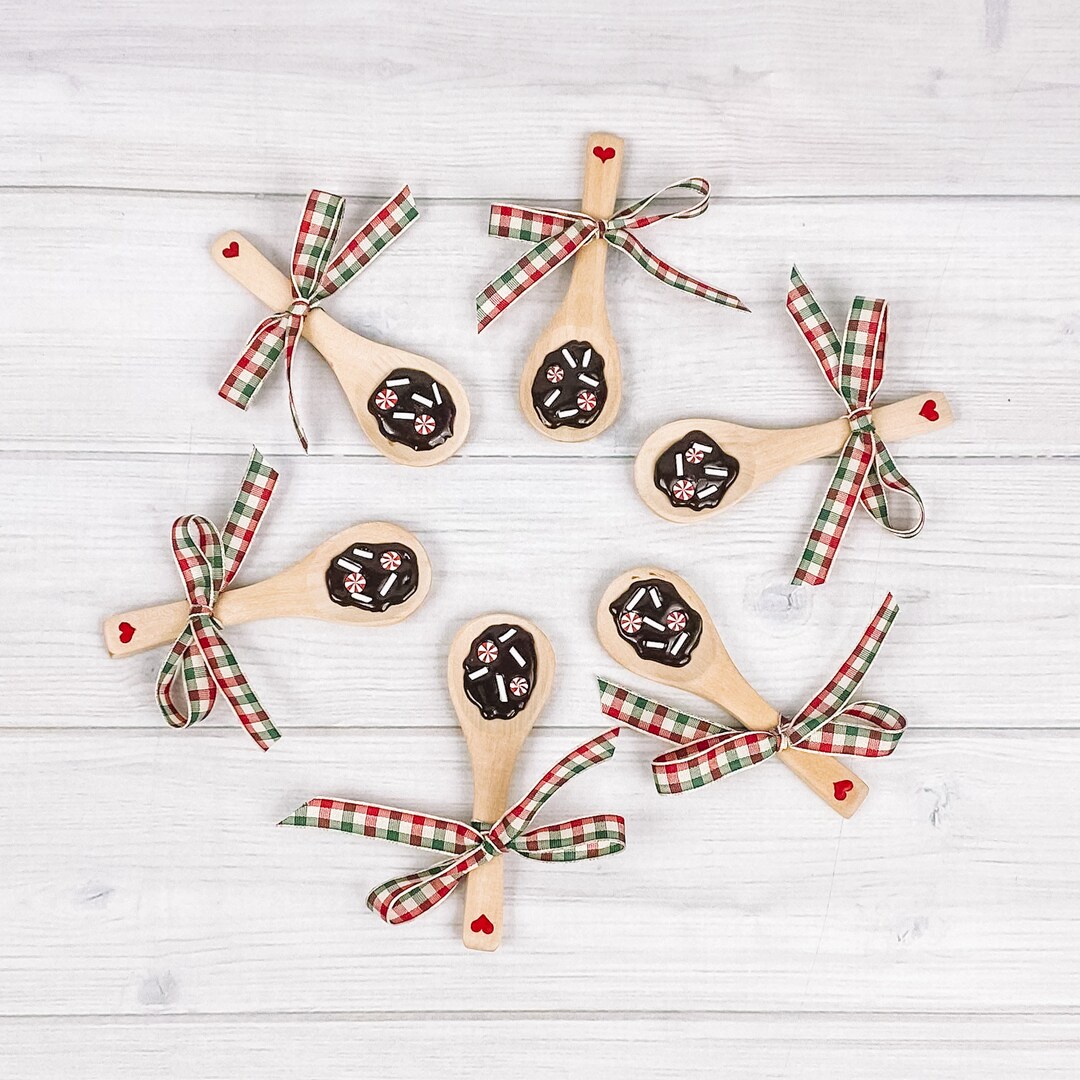 Mini Christmas Spoons, Faux Christmas Spoons, Mini Faux Marshmallow ...