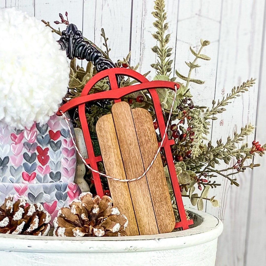 Farmhouse Christmas Sled Decor: Winter Holiday Decoration - Etsy