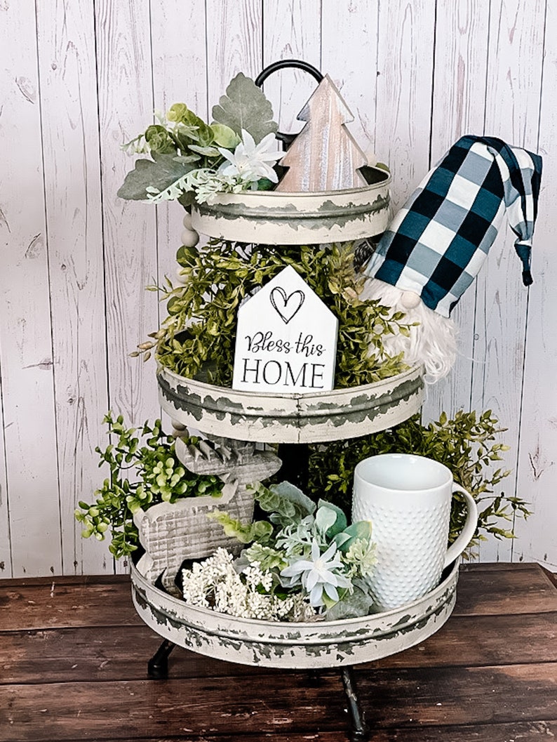 Bless This Home House Warming Gifts Farmhouse Decor Tiered - Etsy