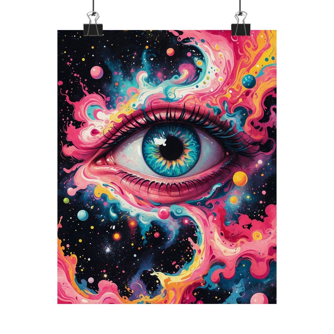 Cosmic Eye Art Poster Vibrant Abstract Wall Decor - Etsy