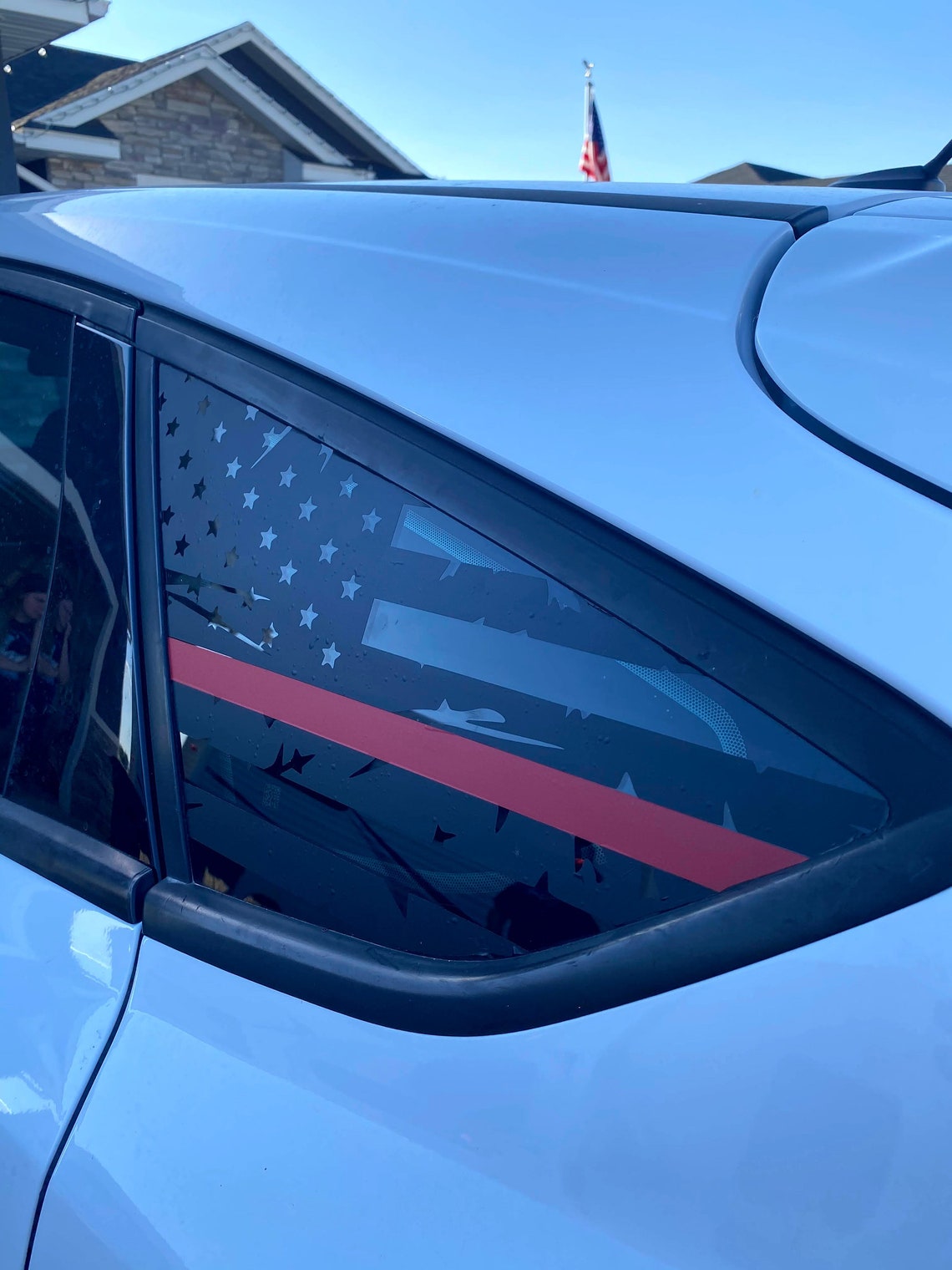 American Flag Car Window Decal Thin Blue Line Decal Law - Etsy