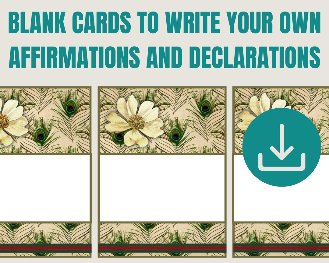 Blank Affirmation Cards Instant Download - Etsy