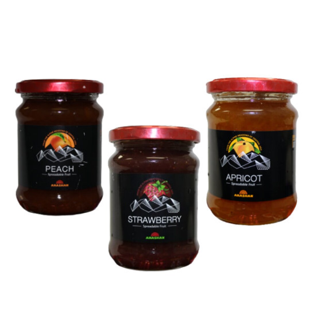 3 Variety Bundle Pure Apricot Jam, Pure Peach Jam, Pure Strawberry Jam ...