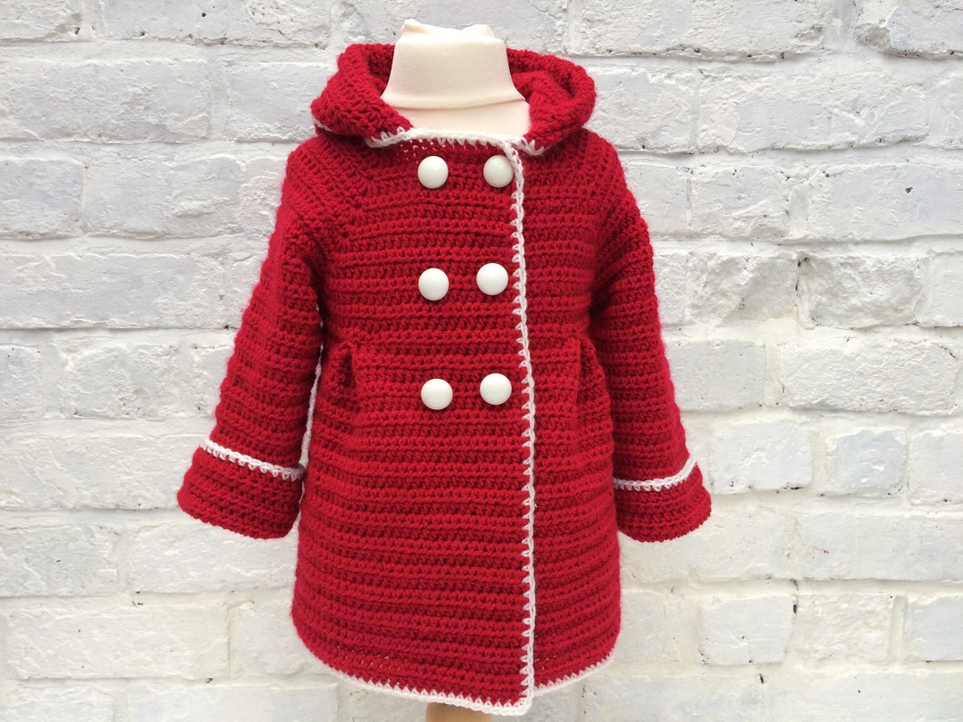 Red Military Jacket Baby Girl Gift, Double Breasted Coat Granddaughter ...