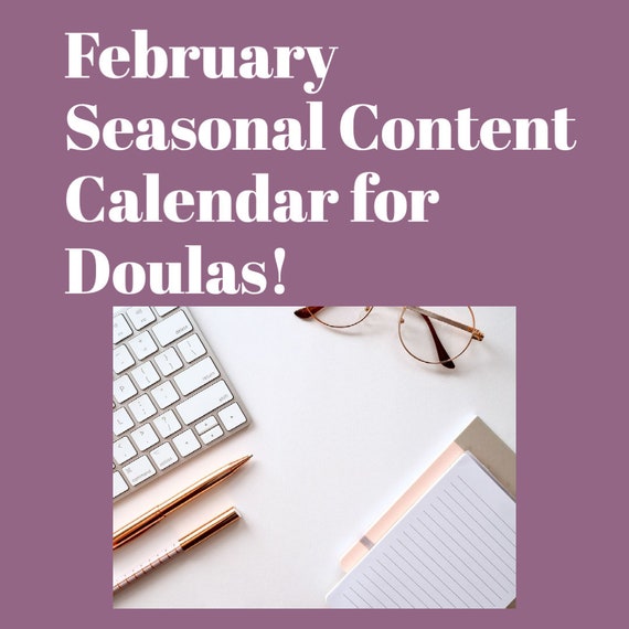 February Content Calendar for Birth Workers - Etsy