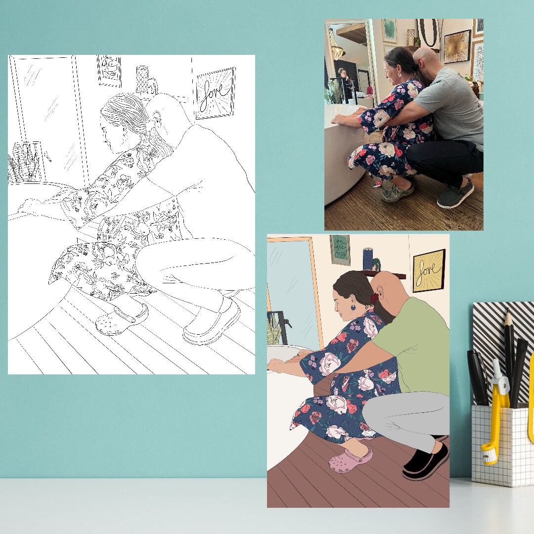 Custom Coloring Page and Graphic! (turn Your Memories Into Coloring ...