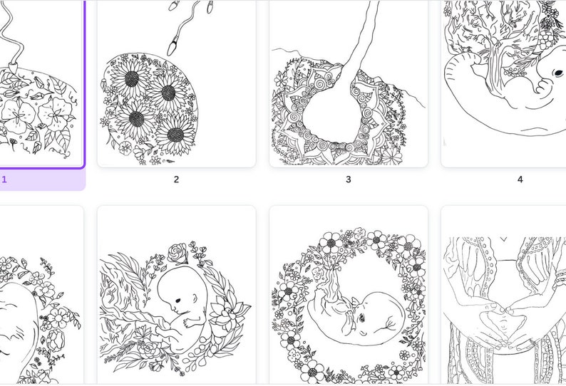 40 Pregnancy Coloring Pages - Etsy