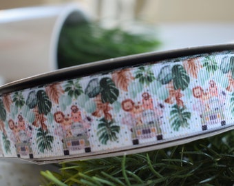 Jungle Animal Safari Ribbon, Diaper Cake Ribbon, Green Boy Baby Safari ...