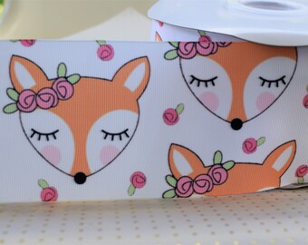 Woodland Ribbon Fox Diaper Cake Ribbon Animal Grosgrain | Etsy