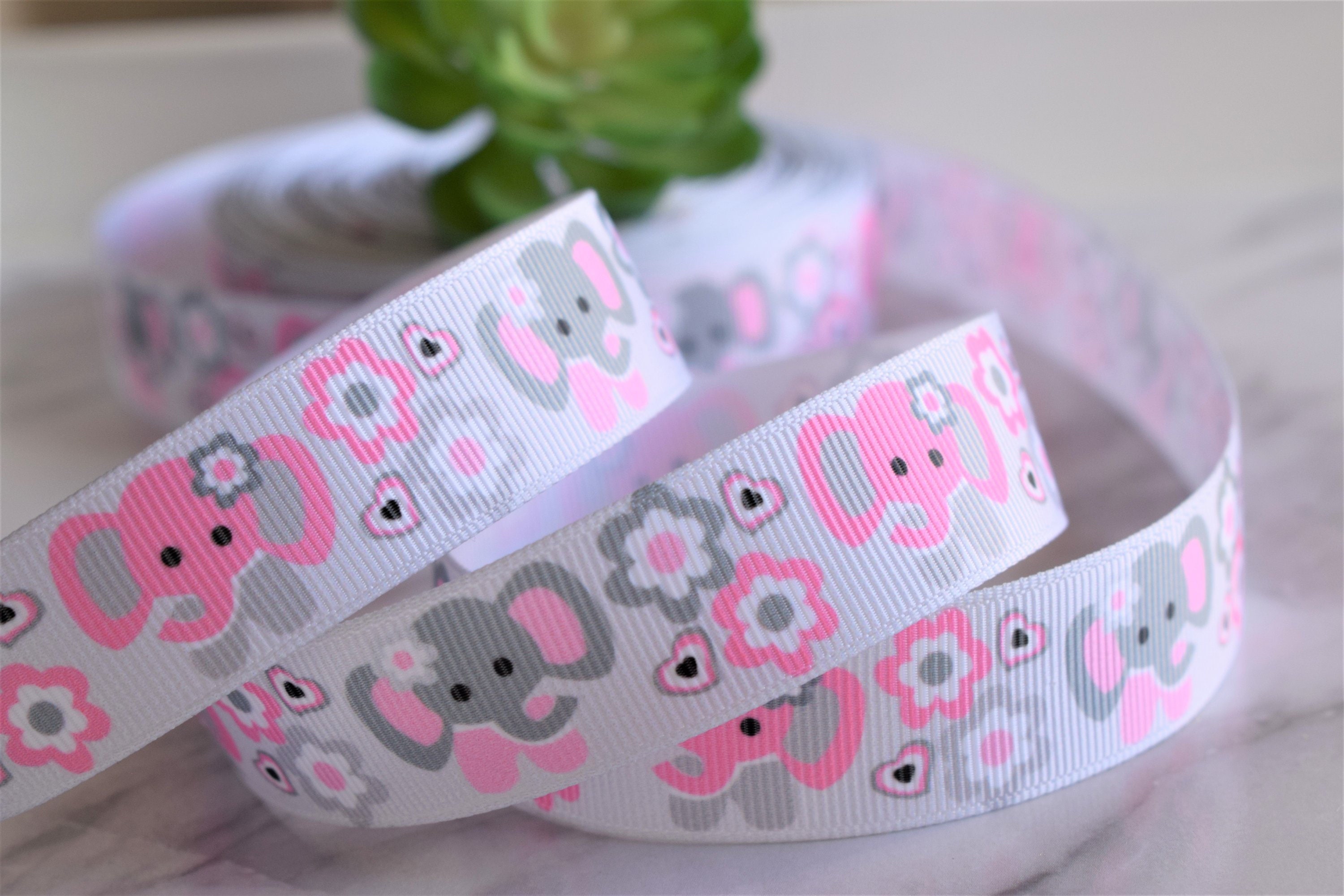 Pink Elephant Baby Shower Ribbon Girl Baby Elephant Ribbon - Etsy