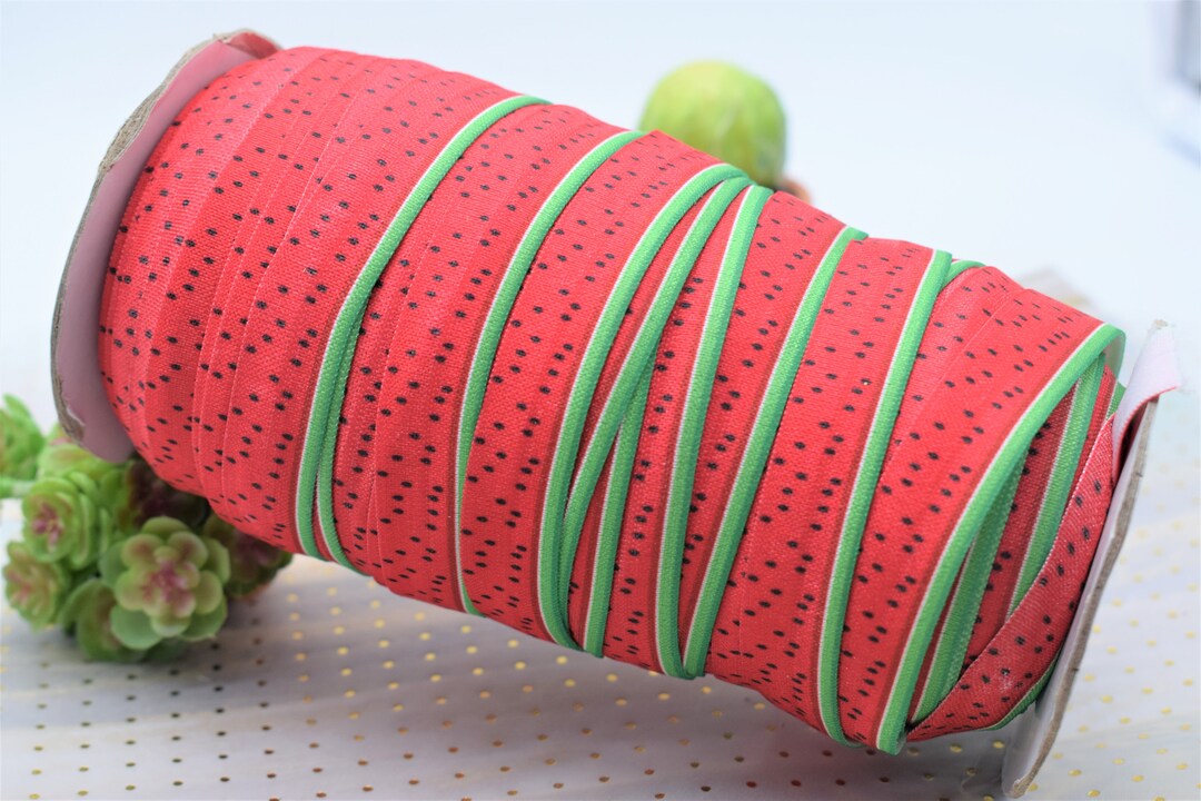 Watermelon Elastic FOE, Sandia Spring Flowers Ribbon, Floral Elastic ...