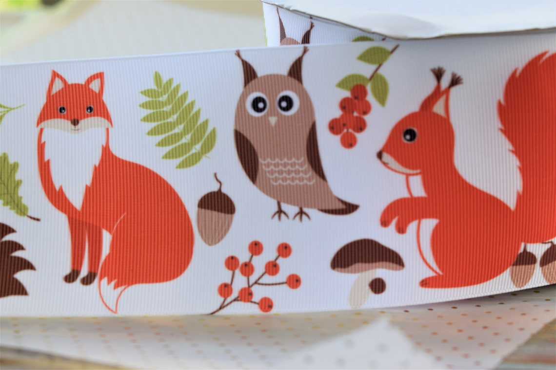 Woodland Ribbon Fox Diaper Cake Ribbon Animal Grosgrain - Etsy