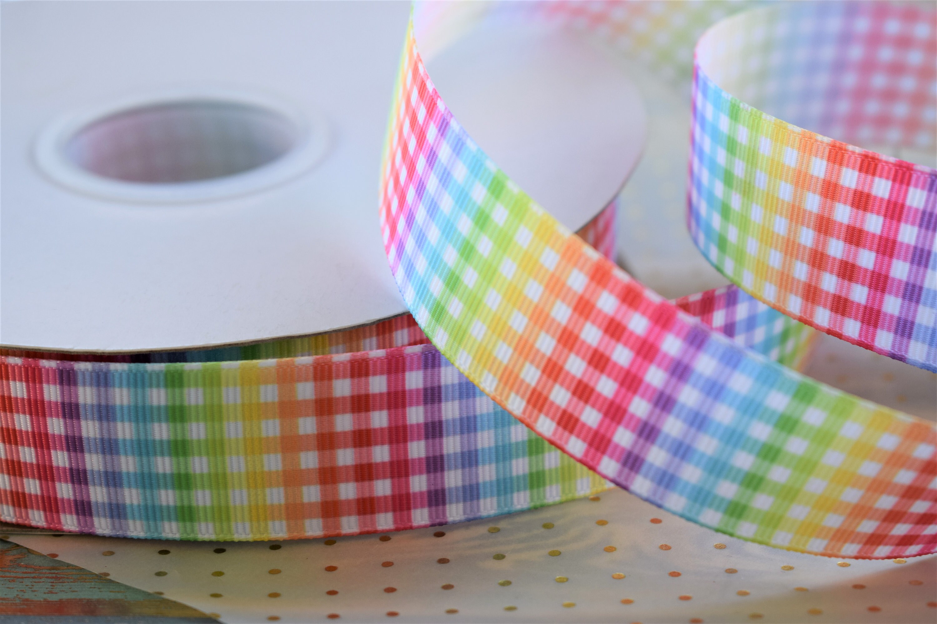 Rainbow Gingham Ribbon Gingham Multicolored Ribbon Gingham - Etsy