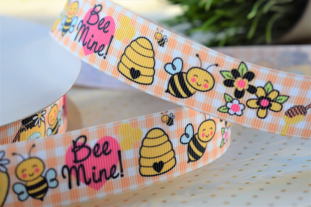 Bee Mine Ribbon, Unisex Bee Baby Shower Ribbon, Honey Bumble Bee Baby ...