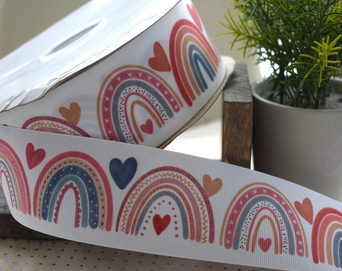 Boho Neutral Rainbow Ribbon, Rainbow Neutral Ribbon, Boho Rainbow Baby ...