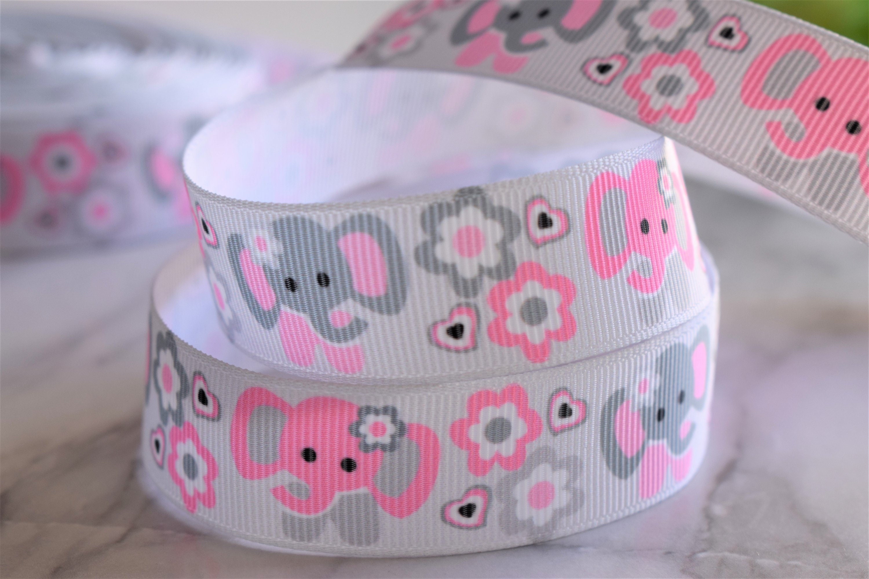 Pink Elephant Baby Shower Ribbon Girl Baby Elephant Ribbon - Etsy