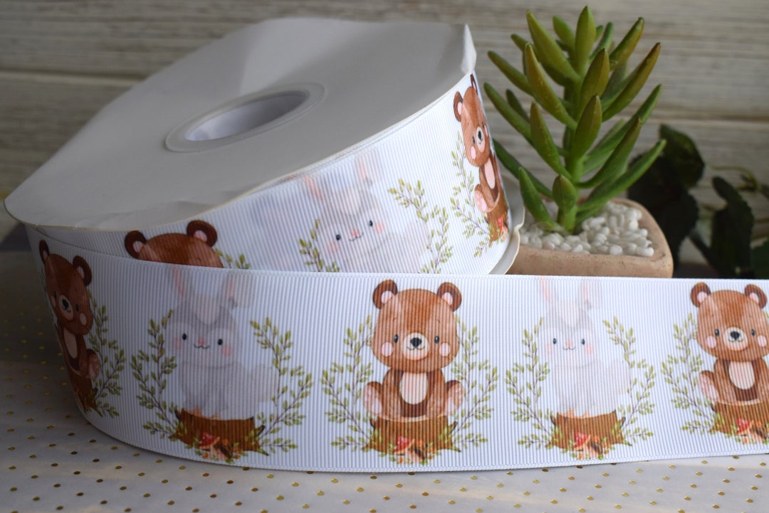 Bear Woodland Fall Ribbon, Rabbit Bear Animal Baby Ribbon, Animal ...
