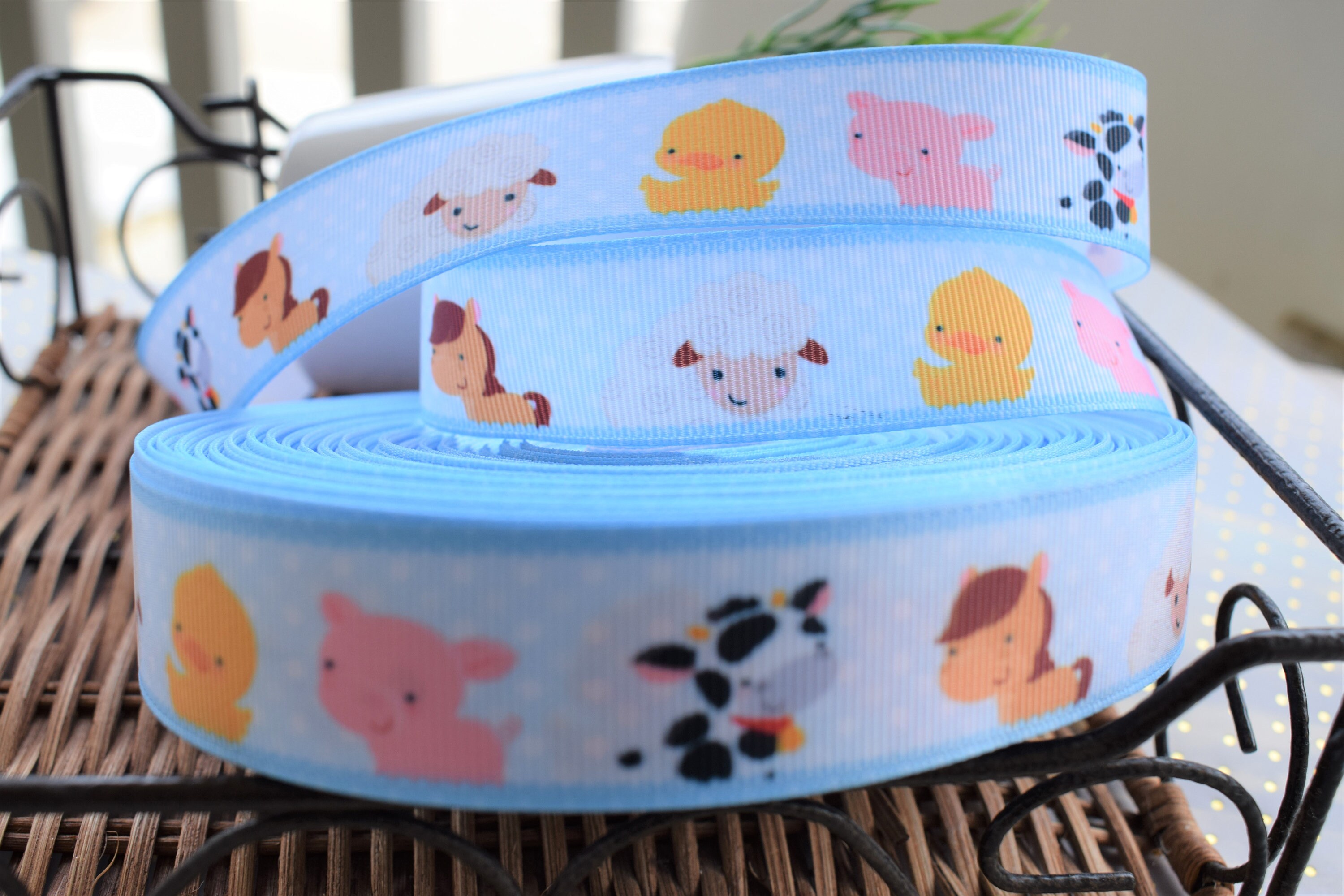 Farm Animal Ribbon Cow Sheep Chicken Ribbon Animal Farmer - Etsy