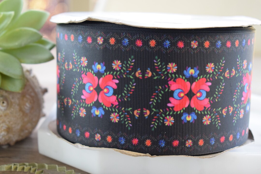 Floral Mexico Ribbon, Flower Ribbon, Mexico Ribbon, Fiesta Mexican ...