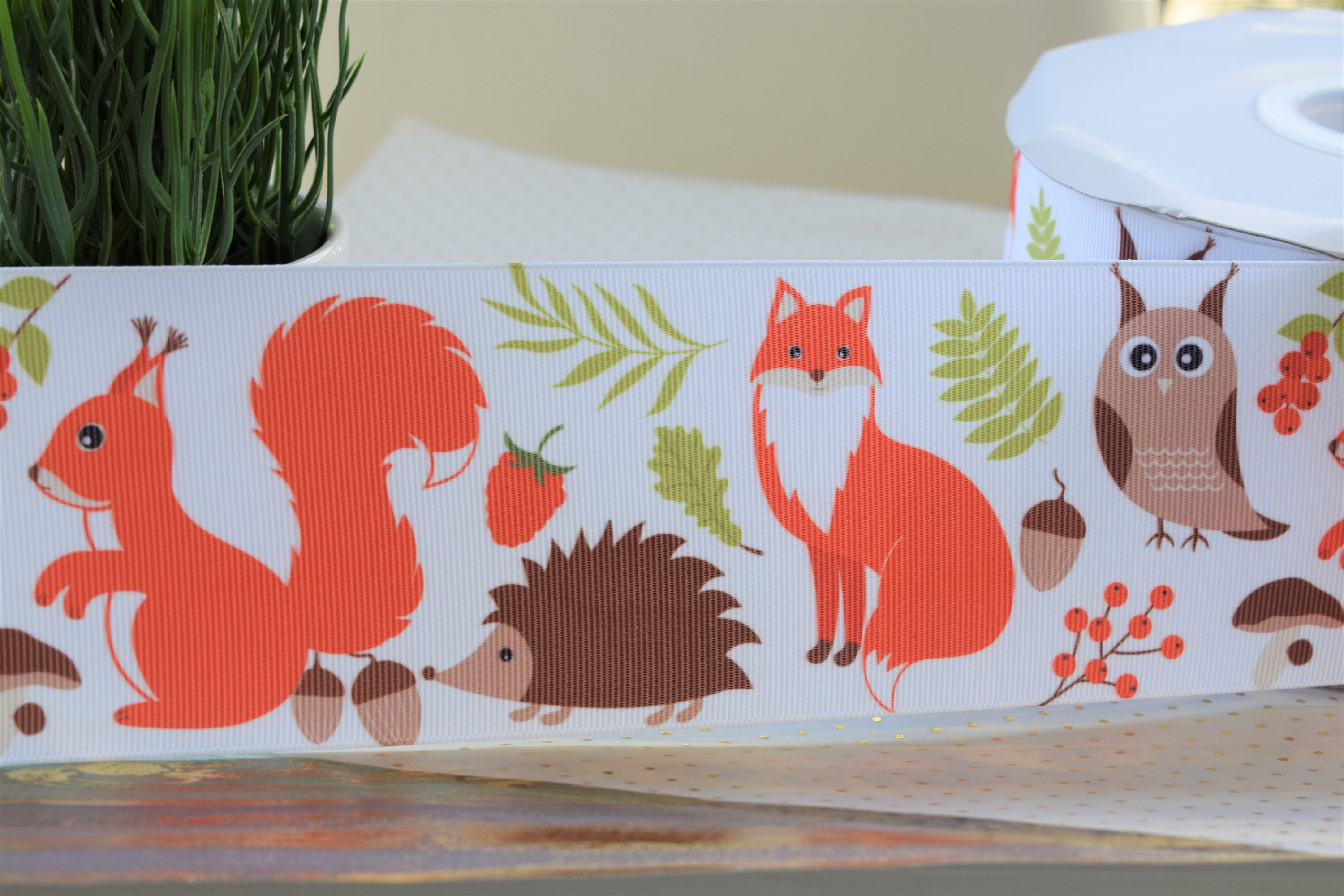 Woodland Ribbon Fox Diaper Cake Ribbon Animal Grosgrain - Etsy