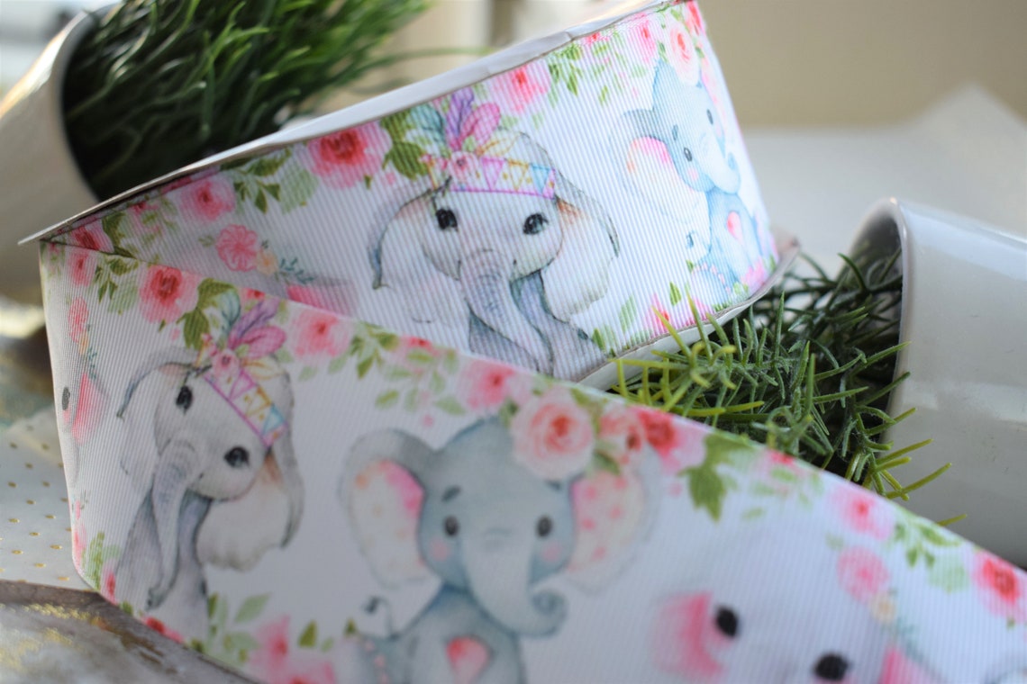 Girl Pink Elephant Baby Ribbon Diaper Cake Ribbon Girl Baby | Etsy