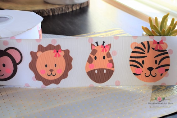 Girl Safari Baby Shower Ribbon Girl Baby Safari Ribbon Girl | Etsy
