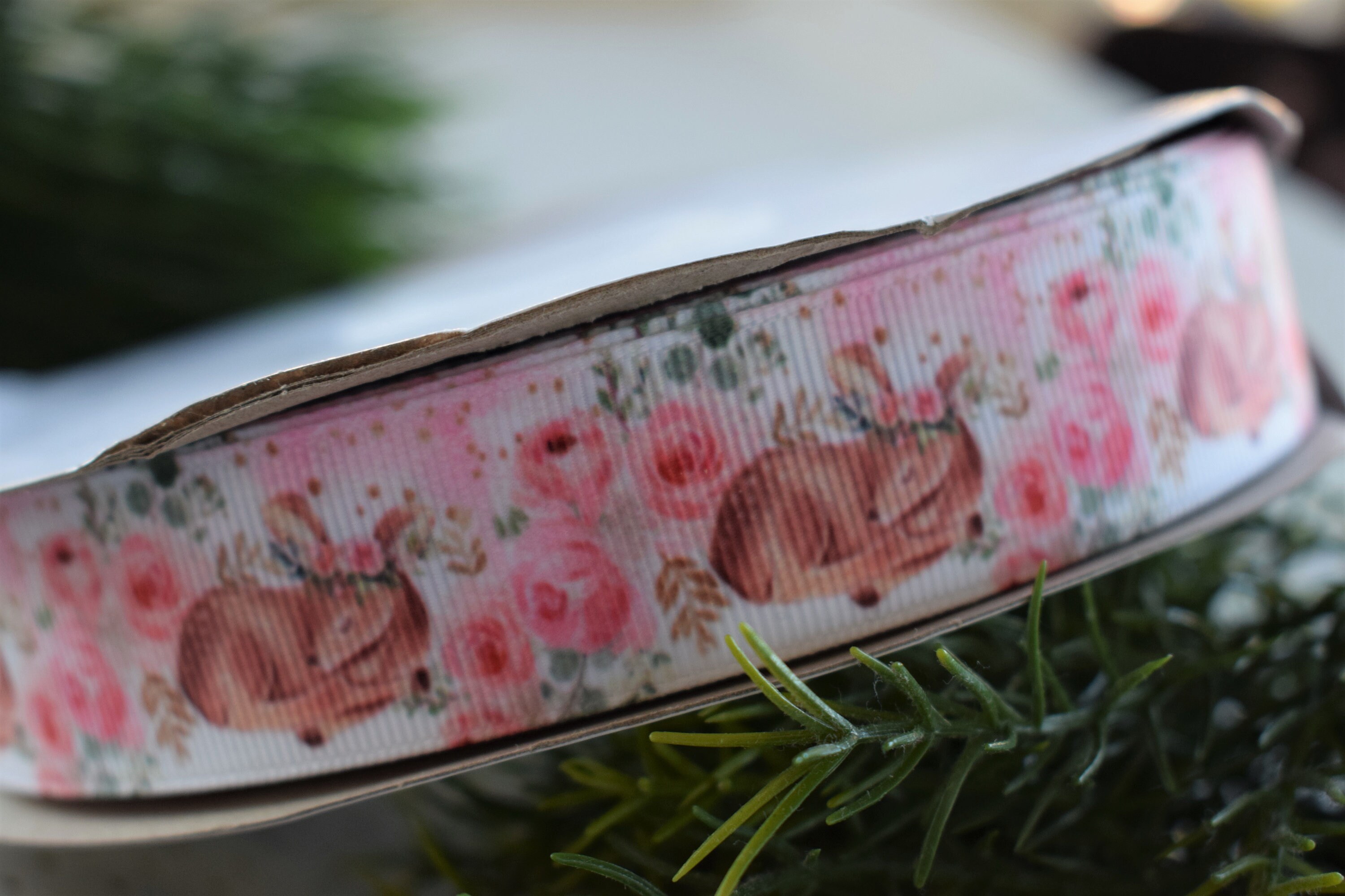 Pink Deer Baby Shower Ribbon Girl Baby Deer Ribbon Pink Grey | Etsy