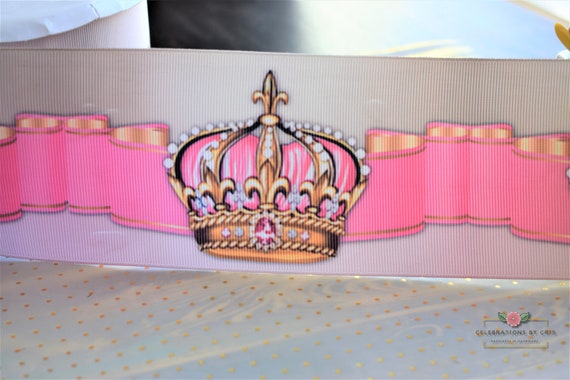 Pink Crown Baby Shower Ribbon Girl Crown Ribbon Crown | Etsy