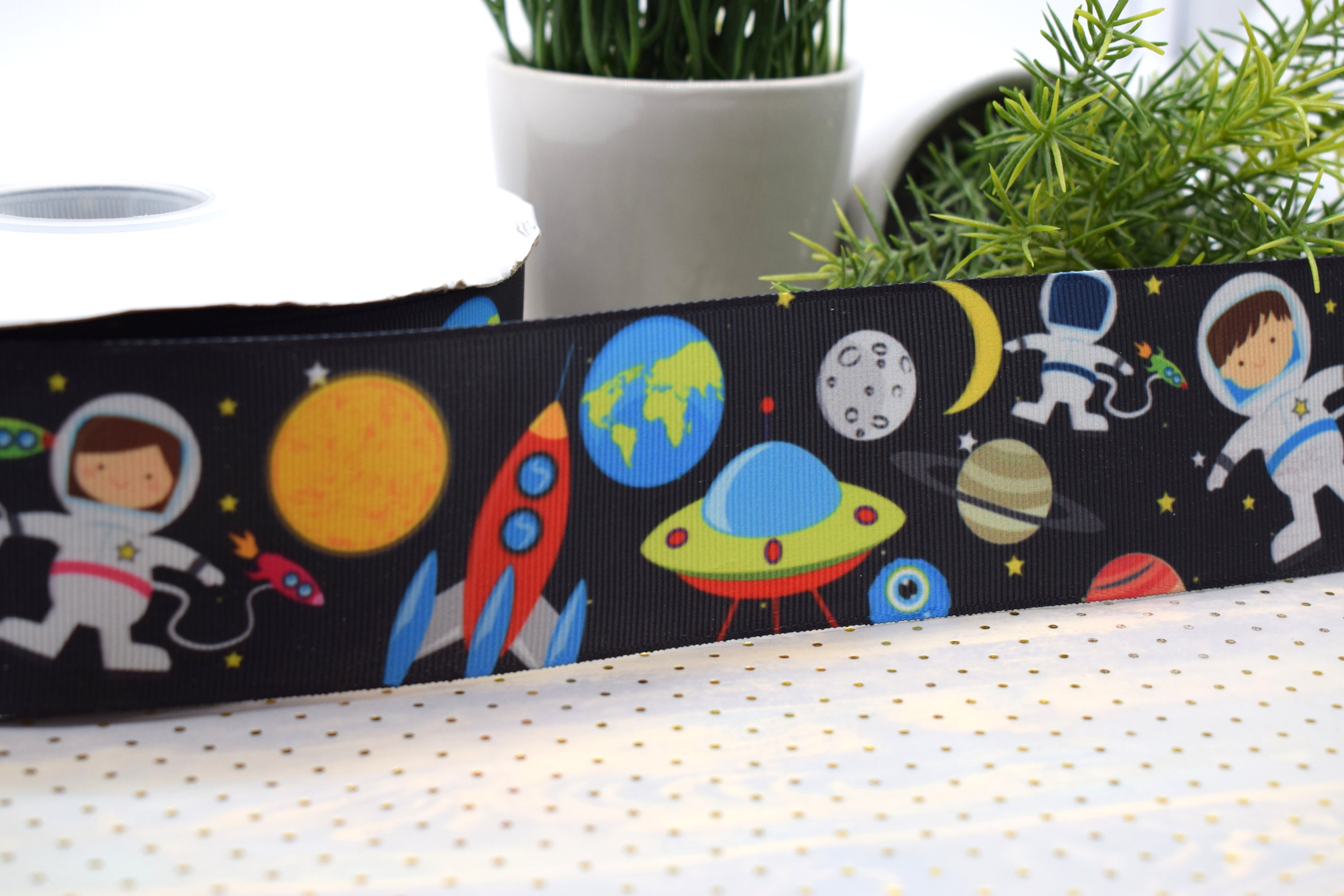 Astronaut Ribbon Solar System Ribbon Planet Ribbon Outer - Etsy