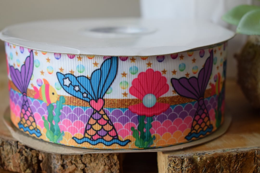 Mermaid Grosgrain Ribbon, Mermaid Grosgrain Ribbon, Mermaid Shower ...