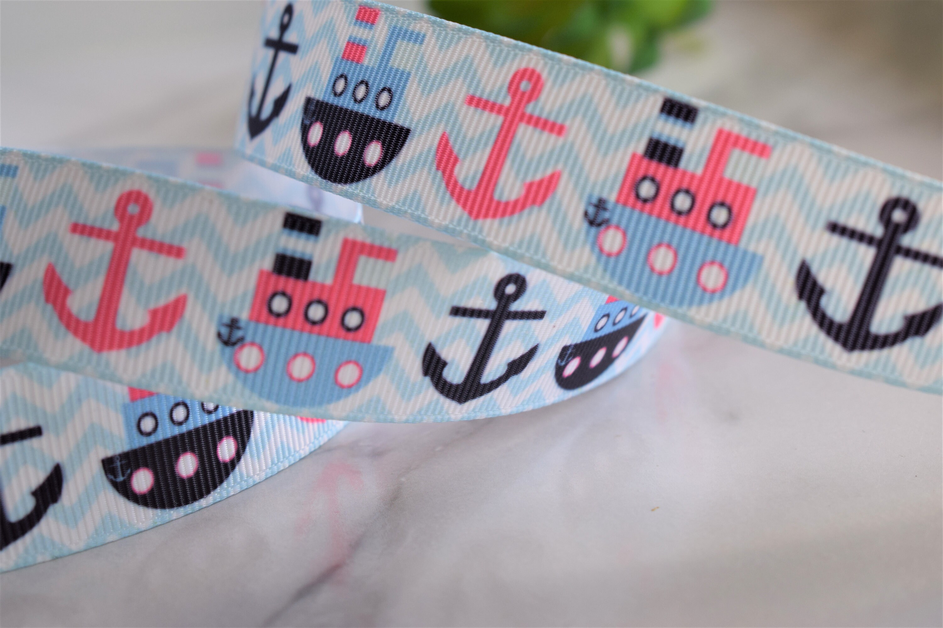 Nautical Baby Shower Ribbon Pink Navy Ribbon Navy Pink | Etsy
