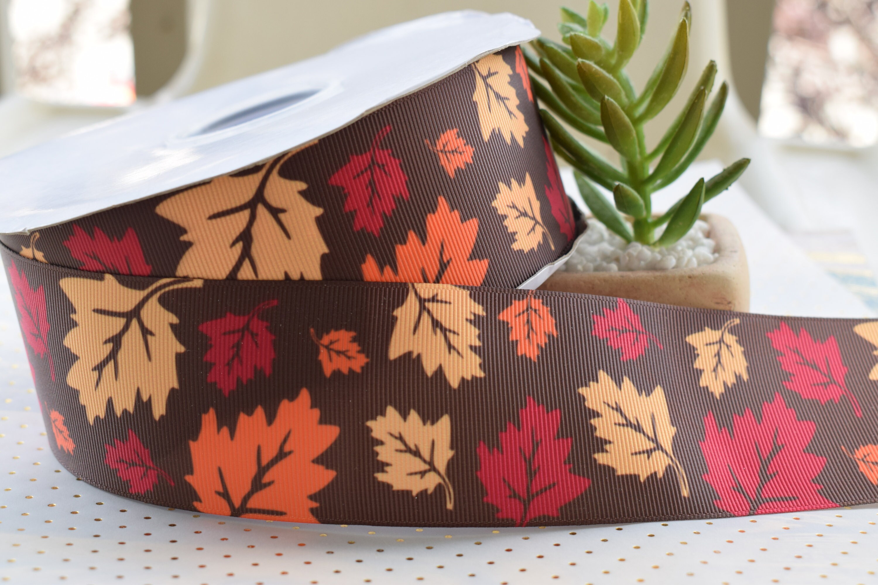 Fall Autumn Leaf Ribbon Fall Leaf Ribbon Leaf Ribbon Orange | Etsy