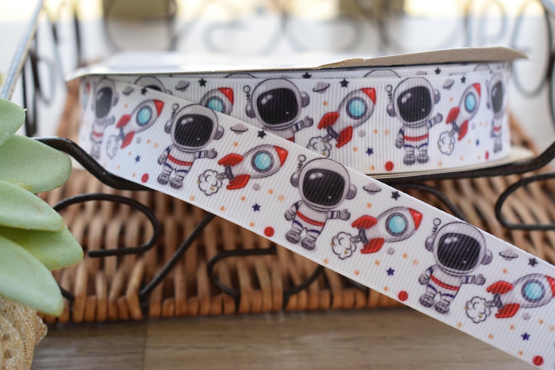 Boy Astronaut Ribbon, Solar System Ribbon, Planet Ribbon, Outer Space ...