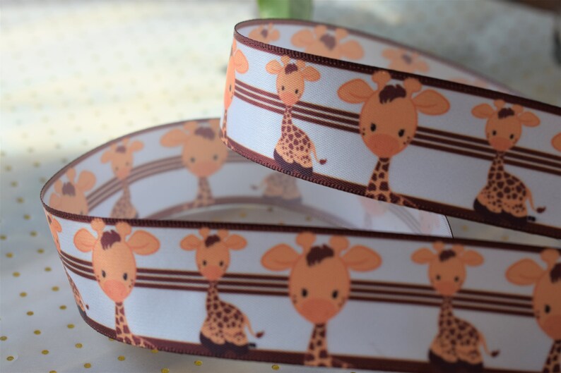 Giraffe Satin Ribbon Boy Baby Safari Ribbon Giraffe Safari - Etsy