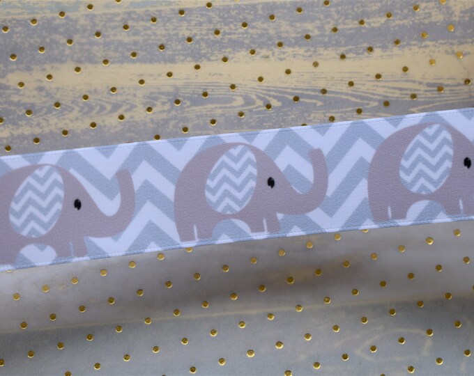 Gray Elephant Baby Shower Ribbon, Boy Baby Elephant Ribbon, Grey ...