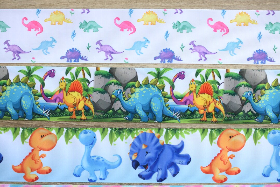 Dinosaurs Grosgrain Ribbon, Diaper Cake Ribbon, Boy Baby Dinosaurs ...