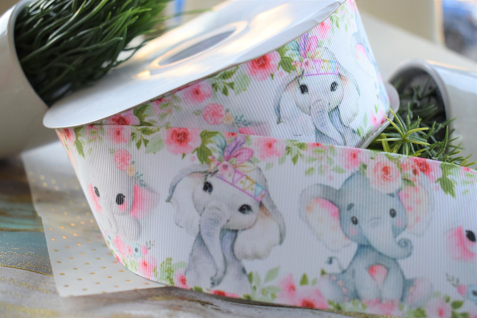 Girl Pink Elephant Baby Ribbon Diaper Cake Ribbon Girl Baby | Etsy