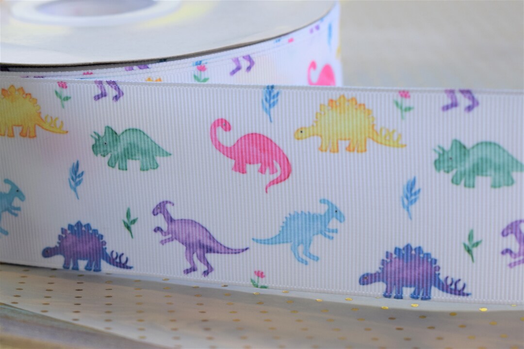 Dinosaurs Grosgrain Ribbon, Diaper Cake Ribbon, Boy Baby Dinosaurs ...