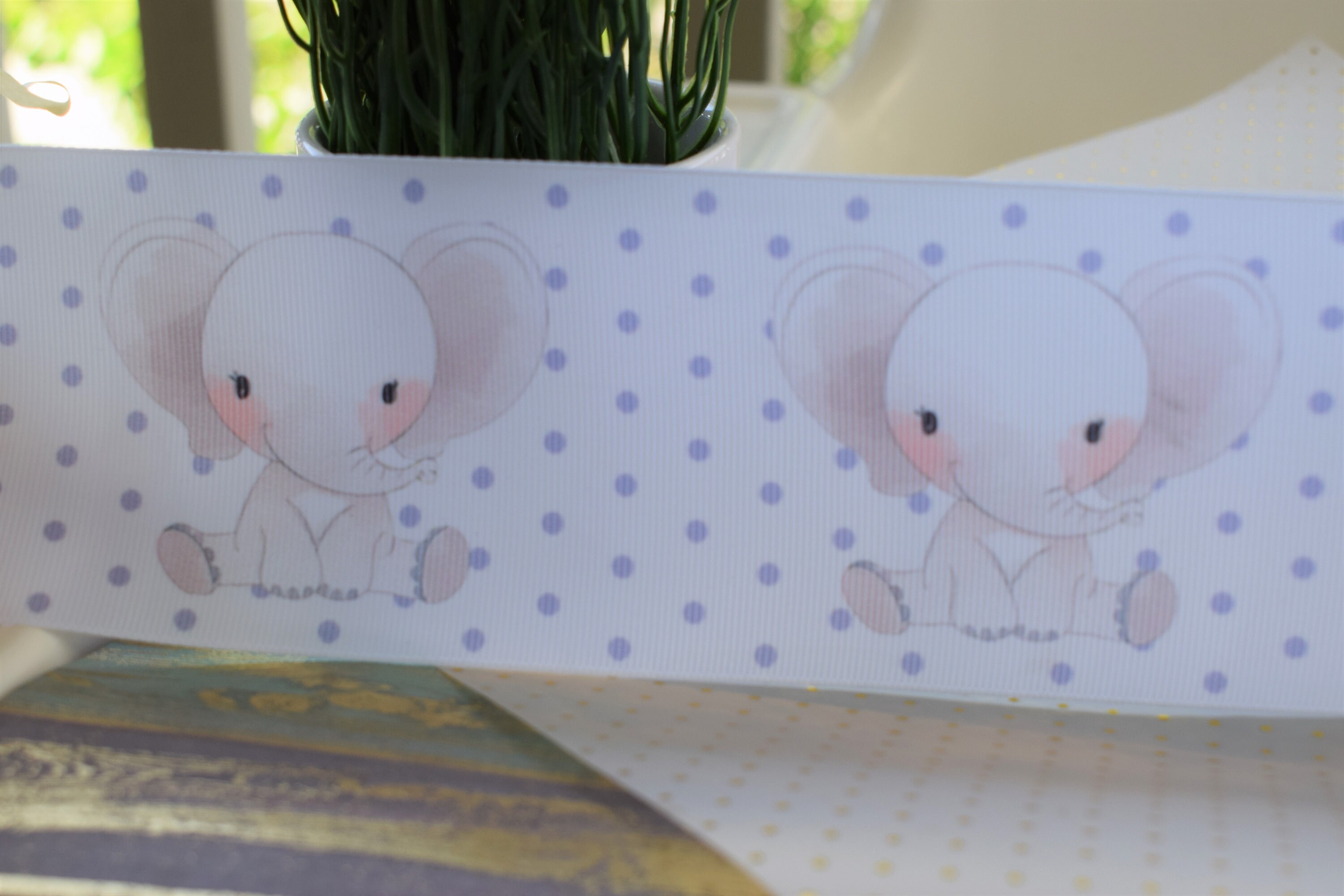 Gray Elephant Baby Shower Ribbon Baby Elephant Ribbon Grey - Etsy