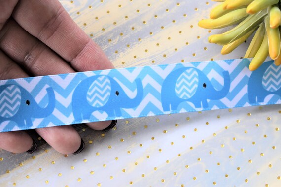 Blue Elephant Ribbon Boy Baby Elephant Ribbon Blue Elephant - Etsy
