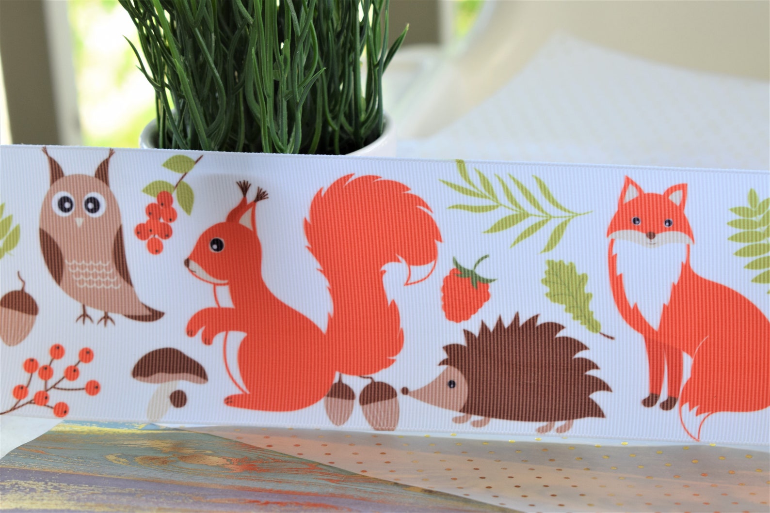 Woodland Ribbon Fox Diaper Cake Ribbon Animal Grosgrain - Etsy