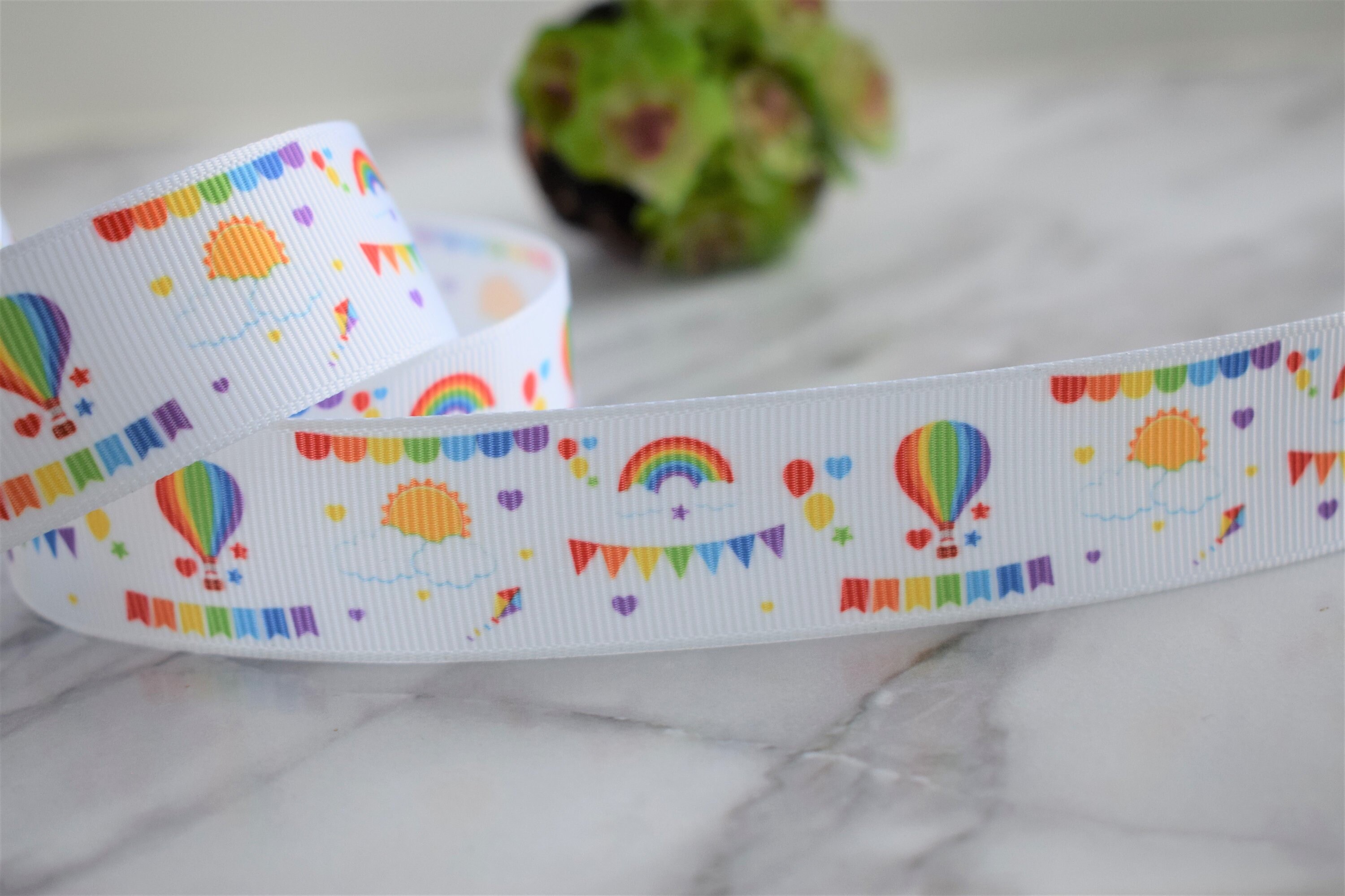 Hot Air Balloon Ribbon Air Balloon Grosgrain Ribbon up up | Etsy