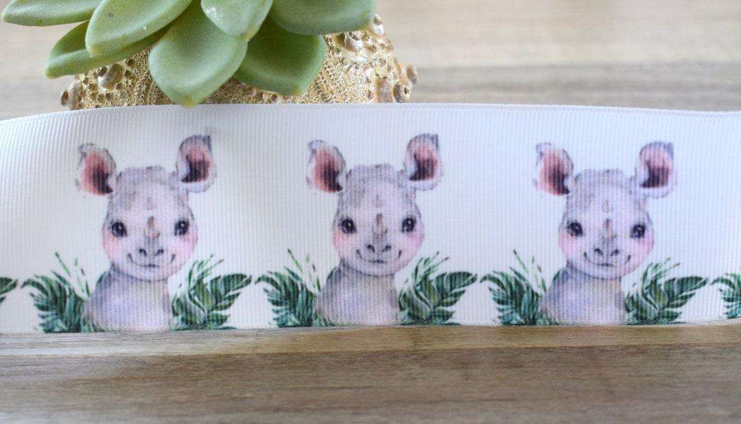 Rhino Animal Safari Ribbon, Boy Baby Safari Ribbon, Safari Jungle Rhino ...