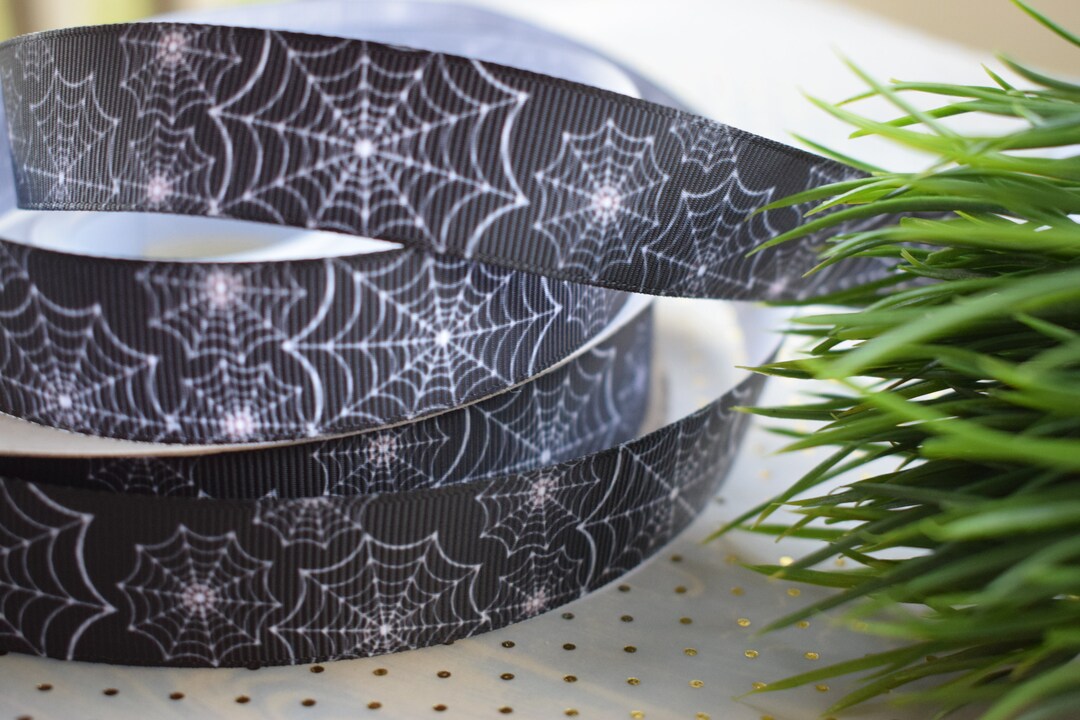 Halloween Spiderweb Ribbon, Halloween Ribbon, Spider Web Black ...